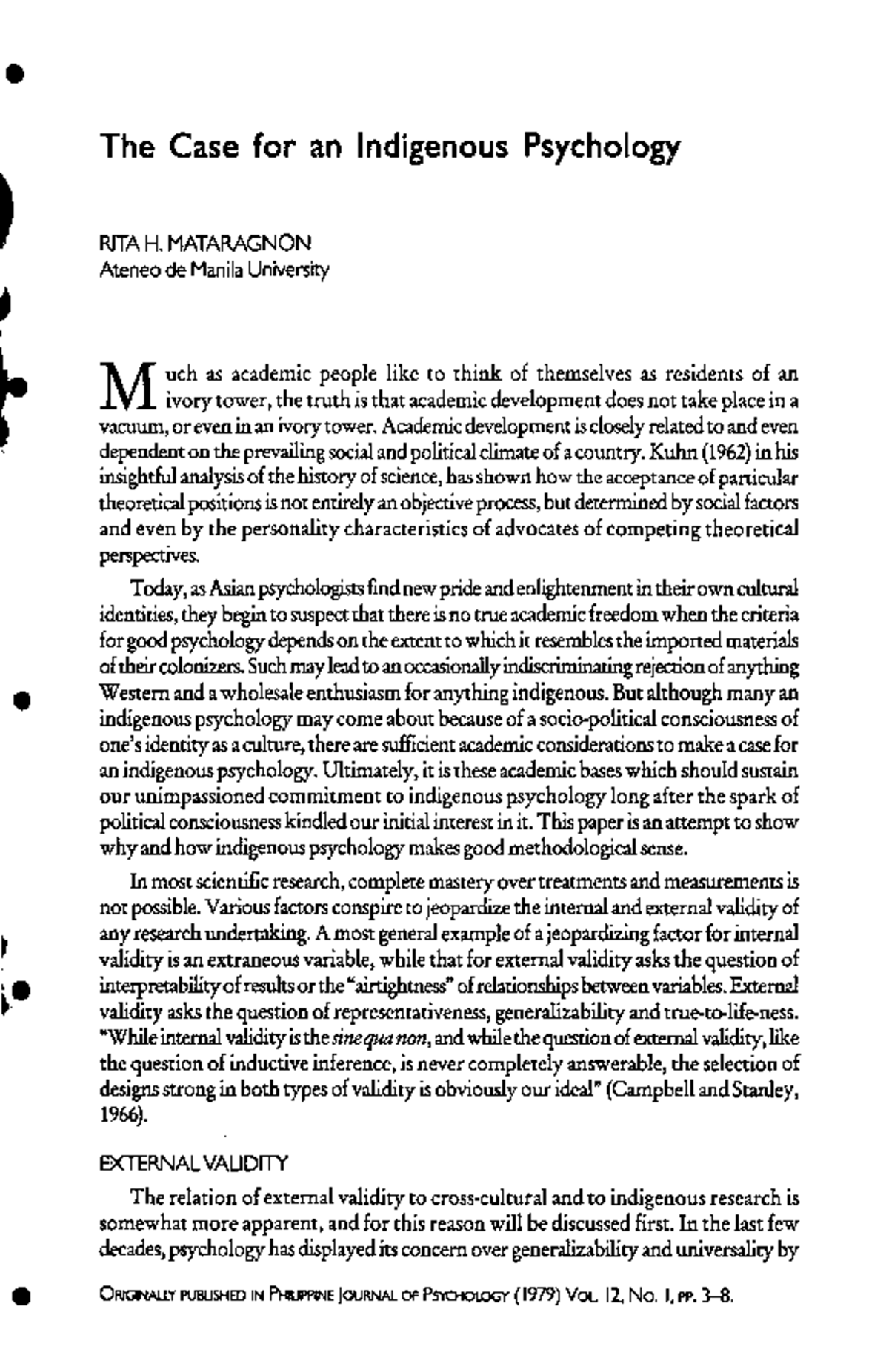 08 The Case for an Indigenous Psychology - • The Case for an Indigenous ...