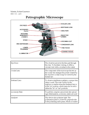 Laboratory Exercise 4 - Activity - OPTICAL MINERALOGY GEO 111P ...
