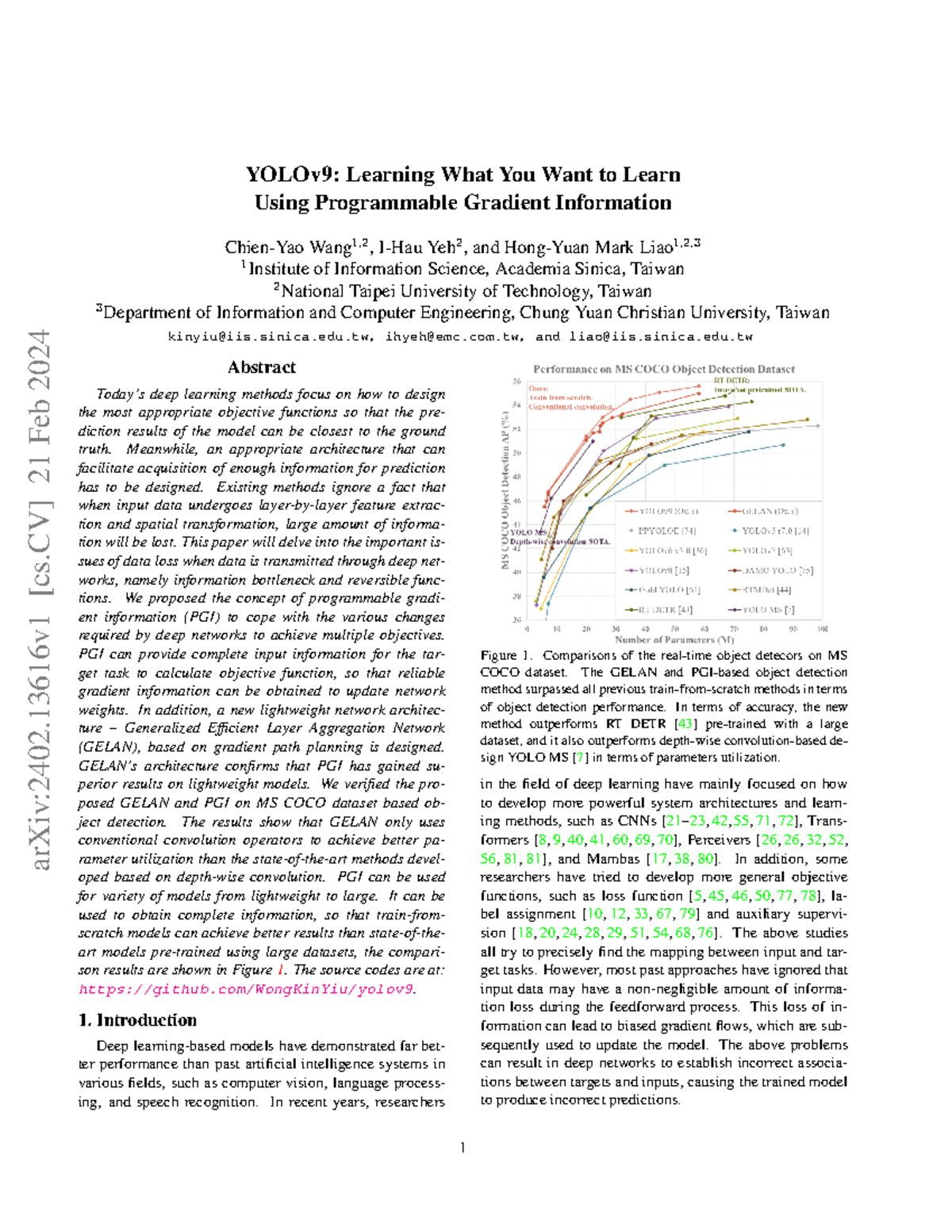Yolov 9 Learning What You Want To Learn Using Programmable Gradient Information Yolov9