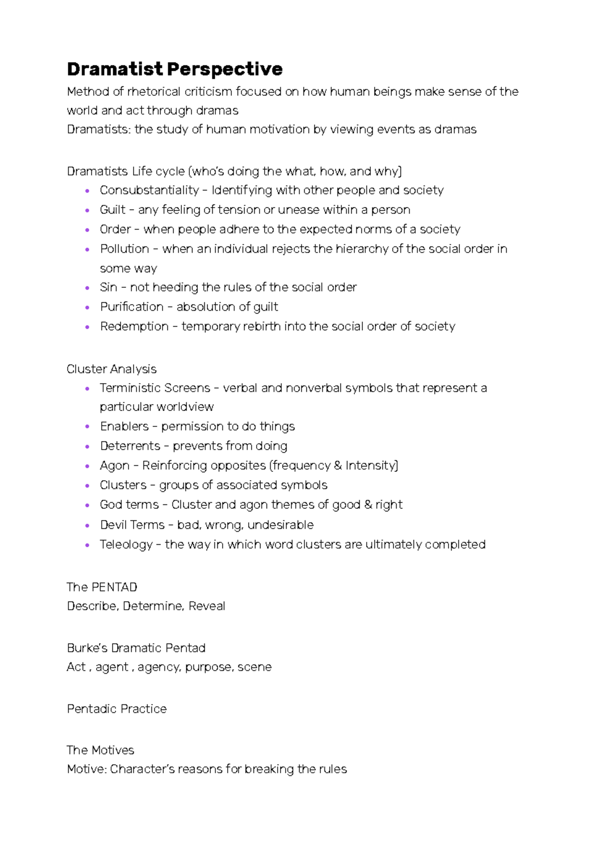 Dramatist Perspective - Method of rhetorical criticism focused on how ...