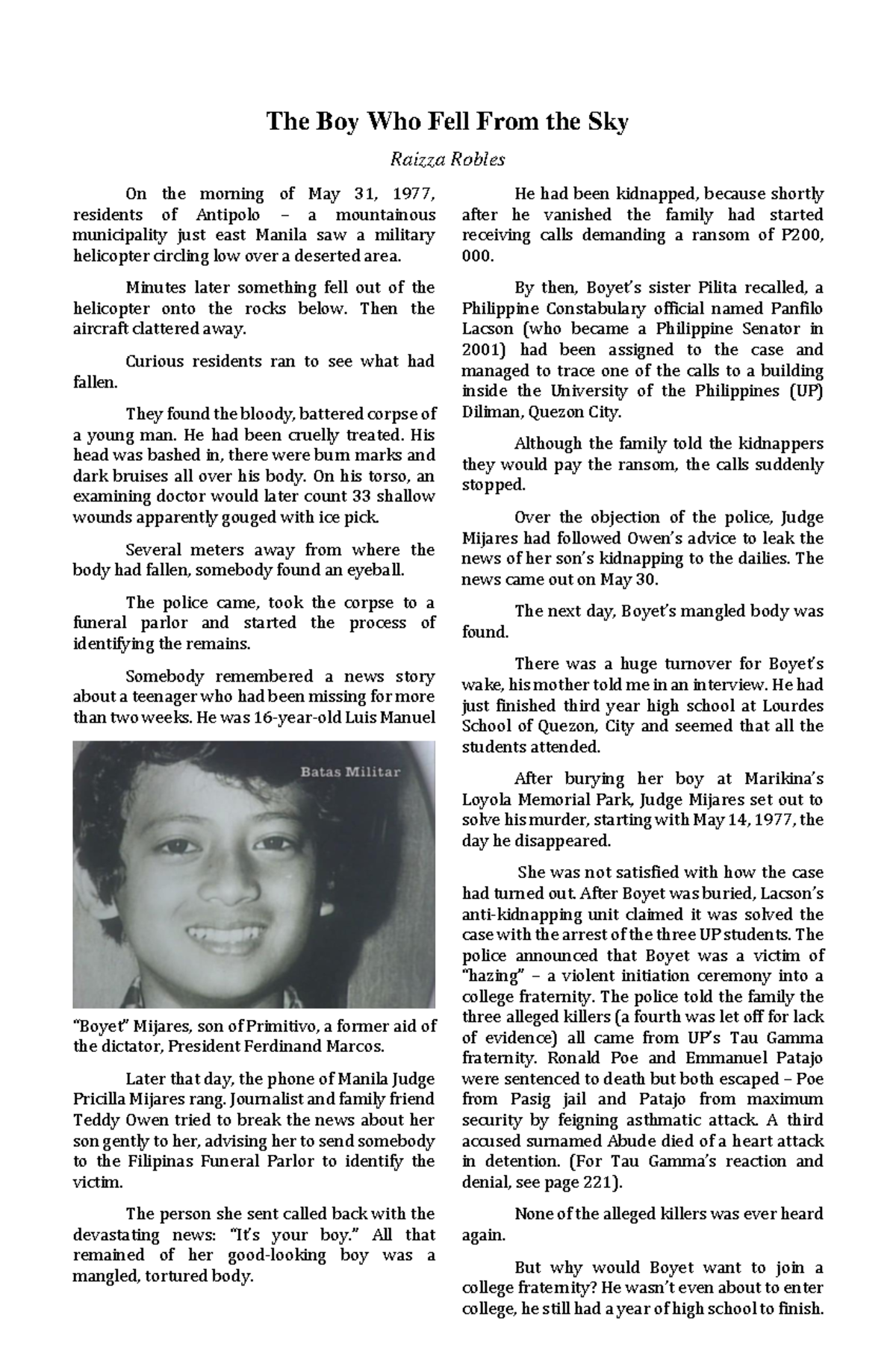 The Boy Who Fell From the Sky - The Boy Who Fell From the Sky Raizza ...