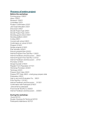 CT Process - C. Description on process of entire project, including ...