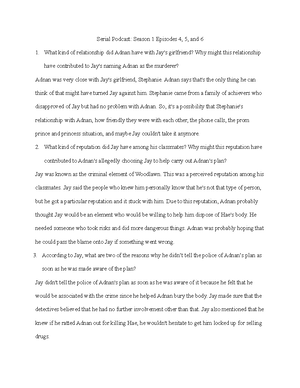 Serial Season 1: Episodes 4, 5, 6 - Serial Podcast: Season 1 Episodes 4 ...