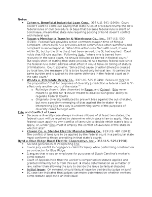 Civil Procedure - Prof. Simpson 2 - I. INTRO Where do rules of CivPro ...