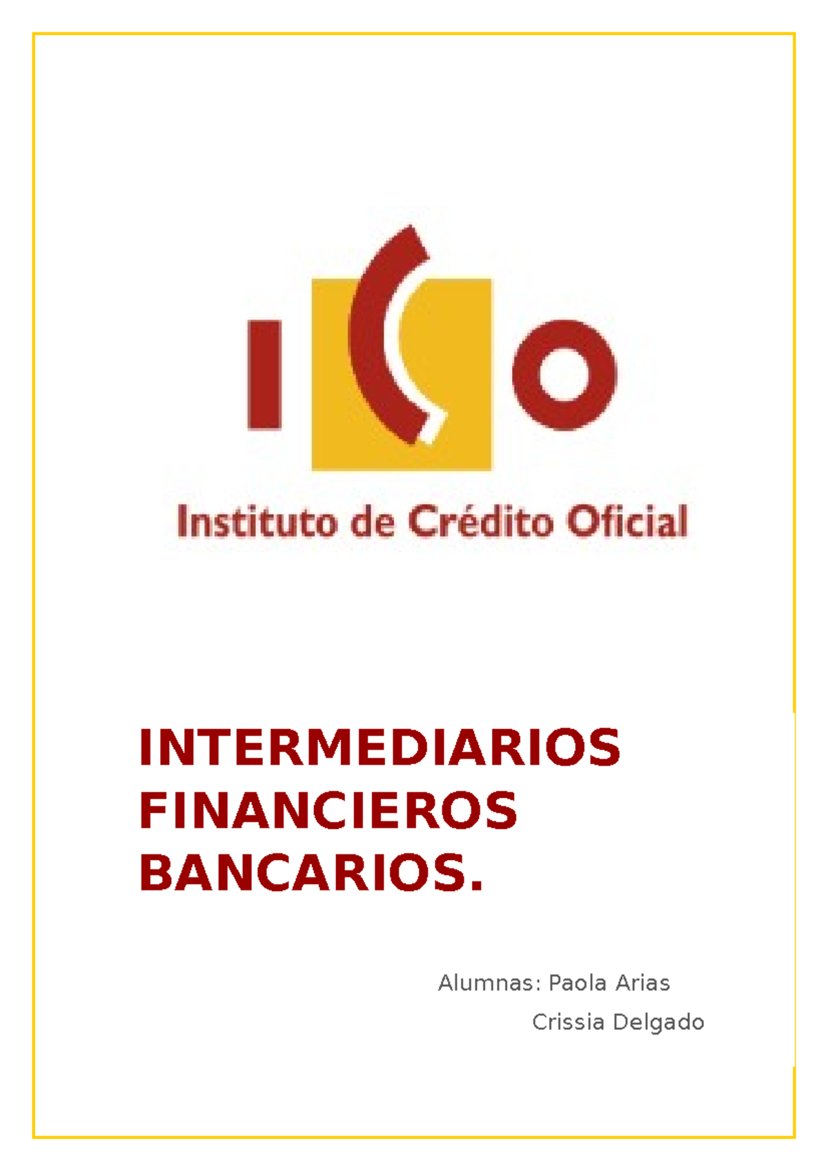 ICO - Proyecto Ico Word deberes de conta - INTERMEDIARIOS FINANCIEROS ...