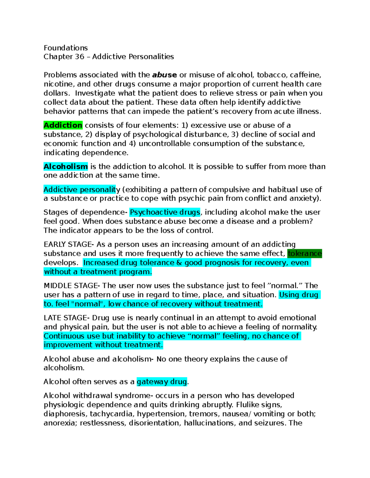 Foundations - Chapter 36 Addictive Personalities - Foundations Chapter ...