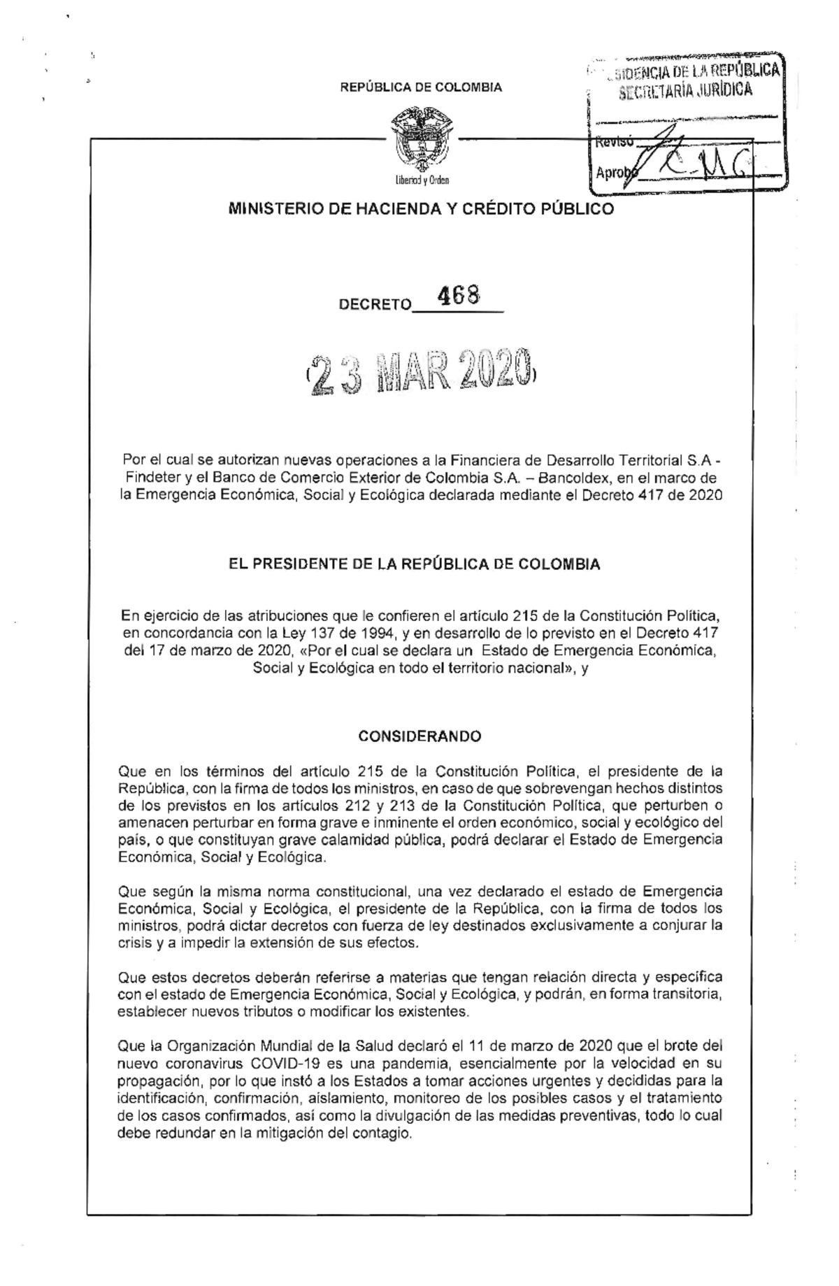 Decreto 468 - sin comentarios ...