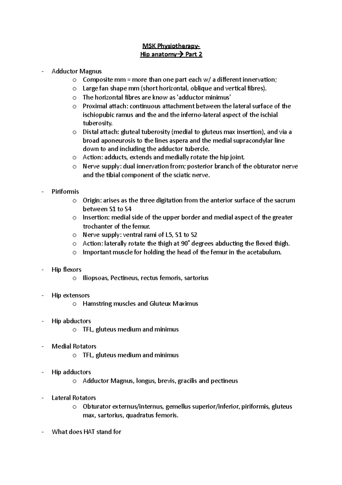 MSK Physiotherapy- Hip anatomy Part 2 - MSK Physiotherapy- Hip anatomy ...