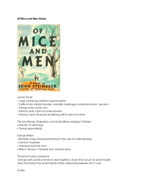 Of Mice and Men Chapter 3 Questions and Answers - What does Slim say he ...