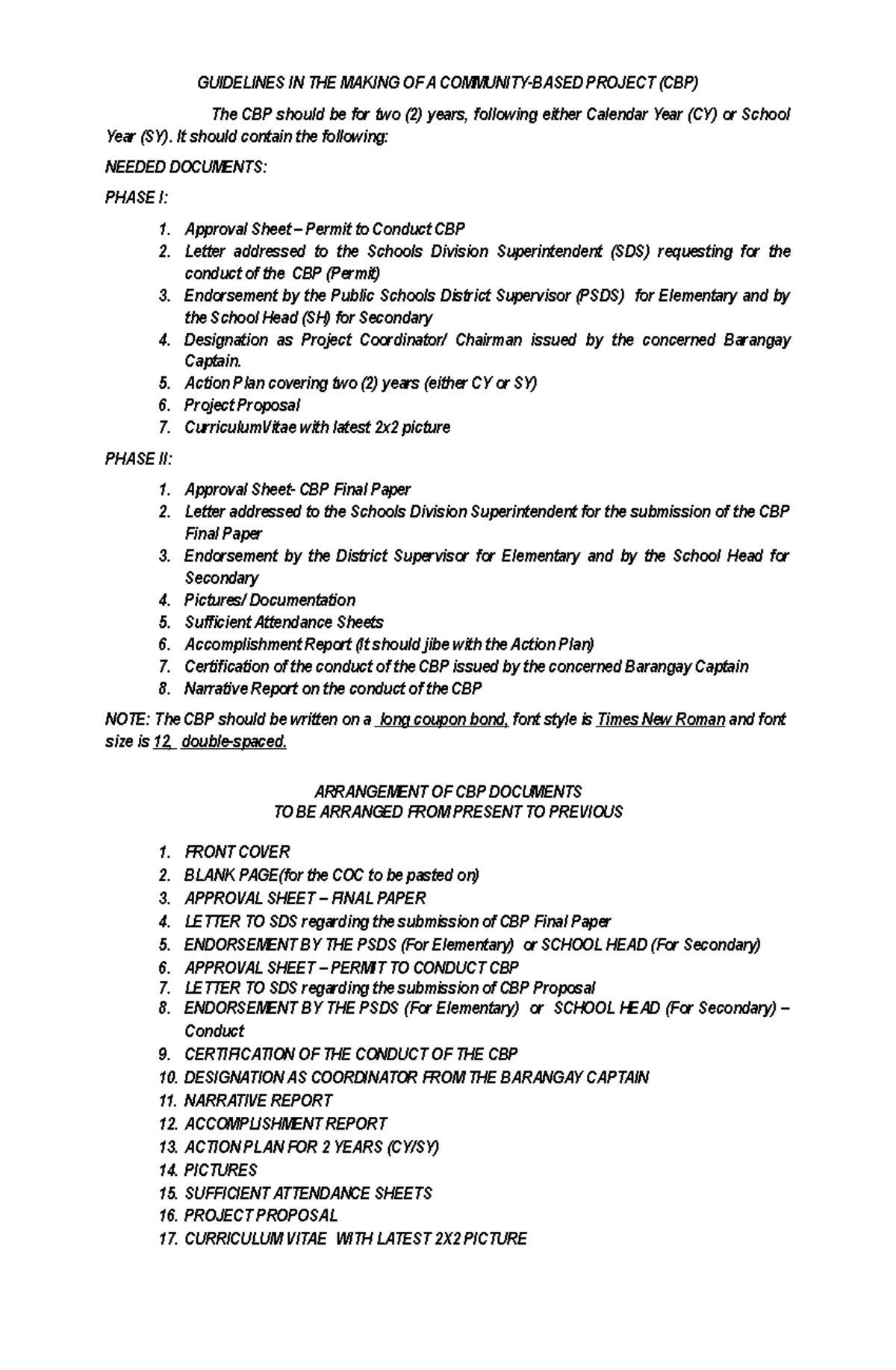 Guidelines IN THE Making OF A Community - GUIDELINES IN THE MAKING OF A ...