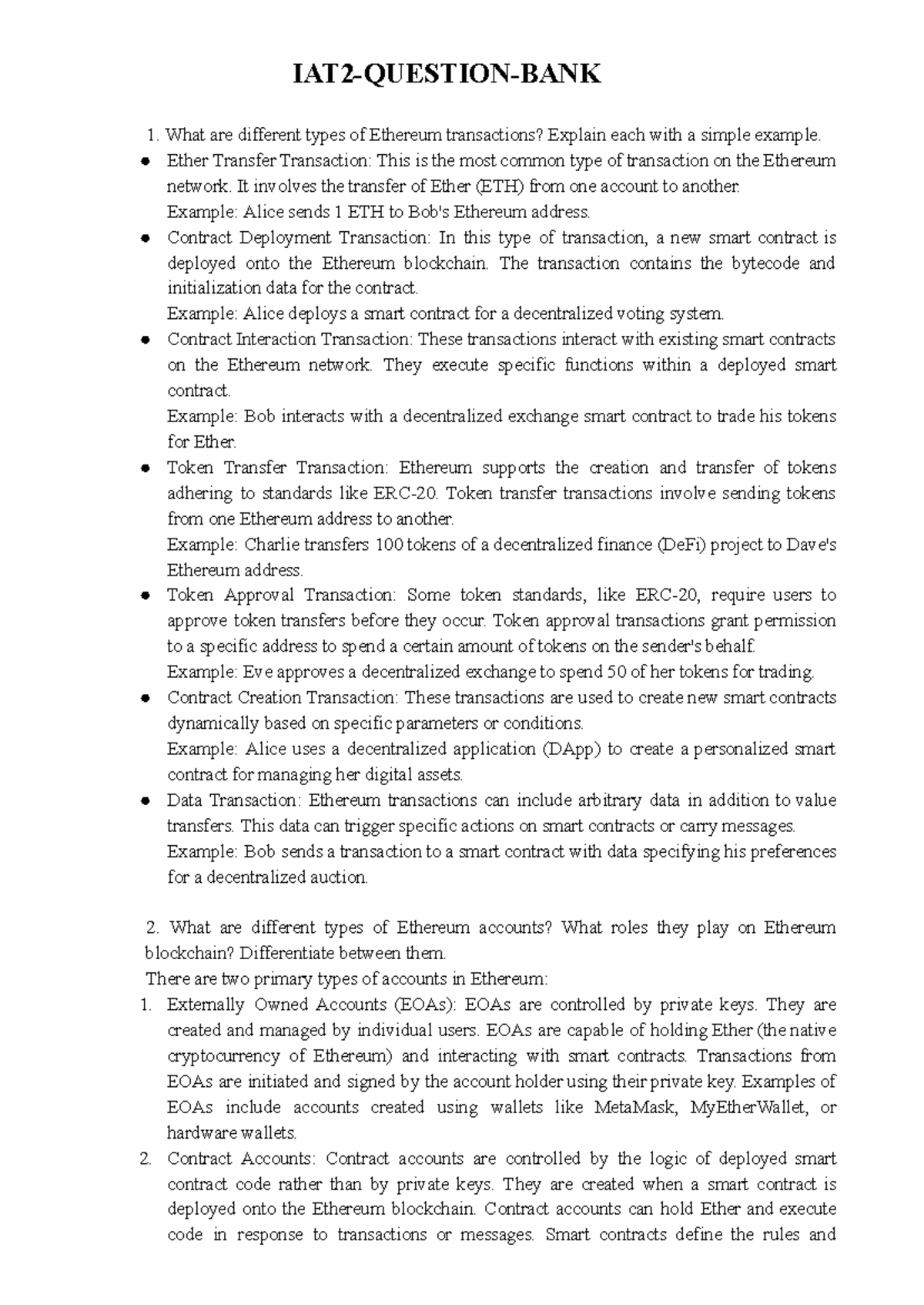 Term test Question bank BDLT - IAT2-QUESTION-BANK What are different ...