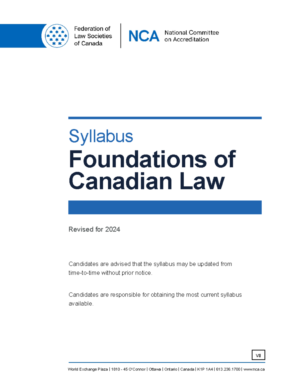 NCA Syllabus Foundations-of-Canadian-Law-2024-1 - World Exchange Plaza ...