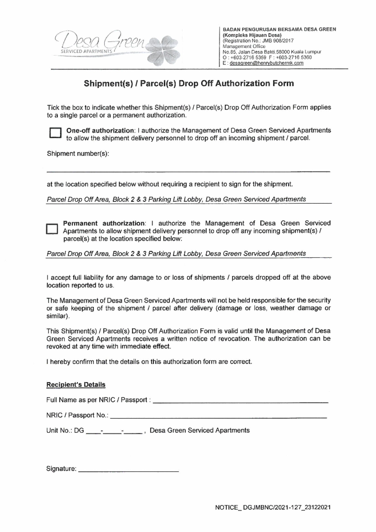 Drop off Authorizartion Form - Accounting - Studocu