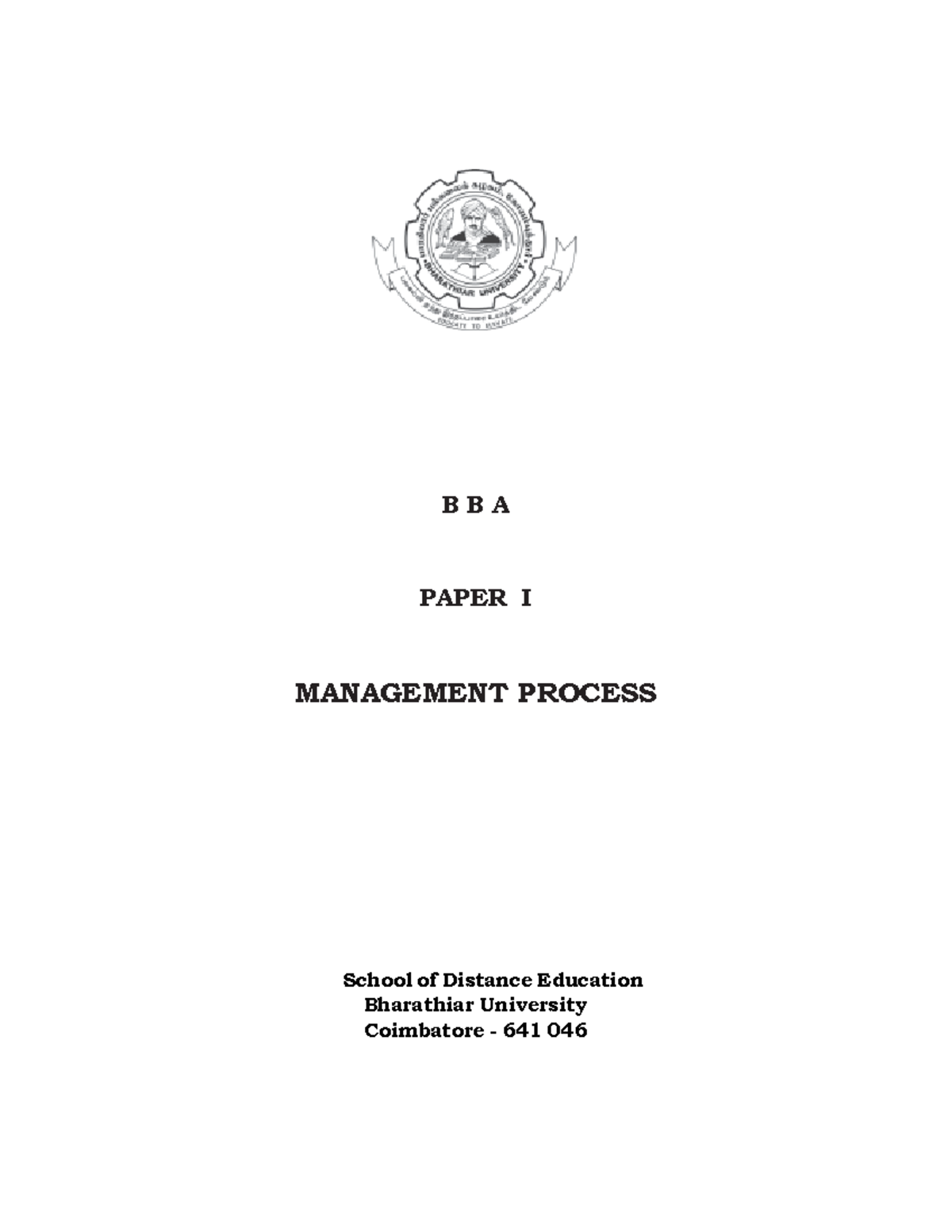 Syllabus - Syllubus of Bba first year paper 1 Subject - Management ...
