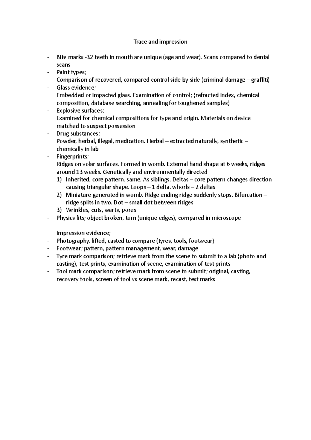Trace and impression - Trace and impression Bite marks -32 teeth in ...