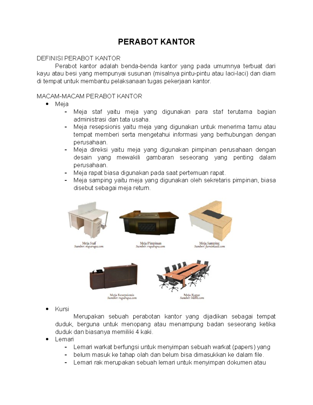 Perabot Kantor - PERABOT KANTOR DEFINISI PERABOT KANTOR Perabot kantor ...