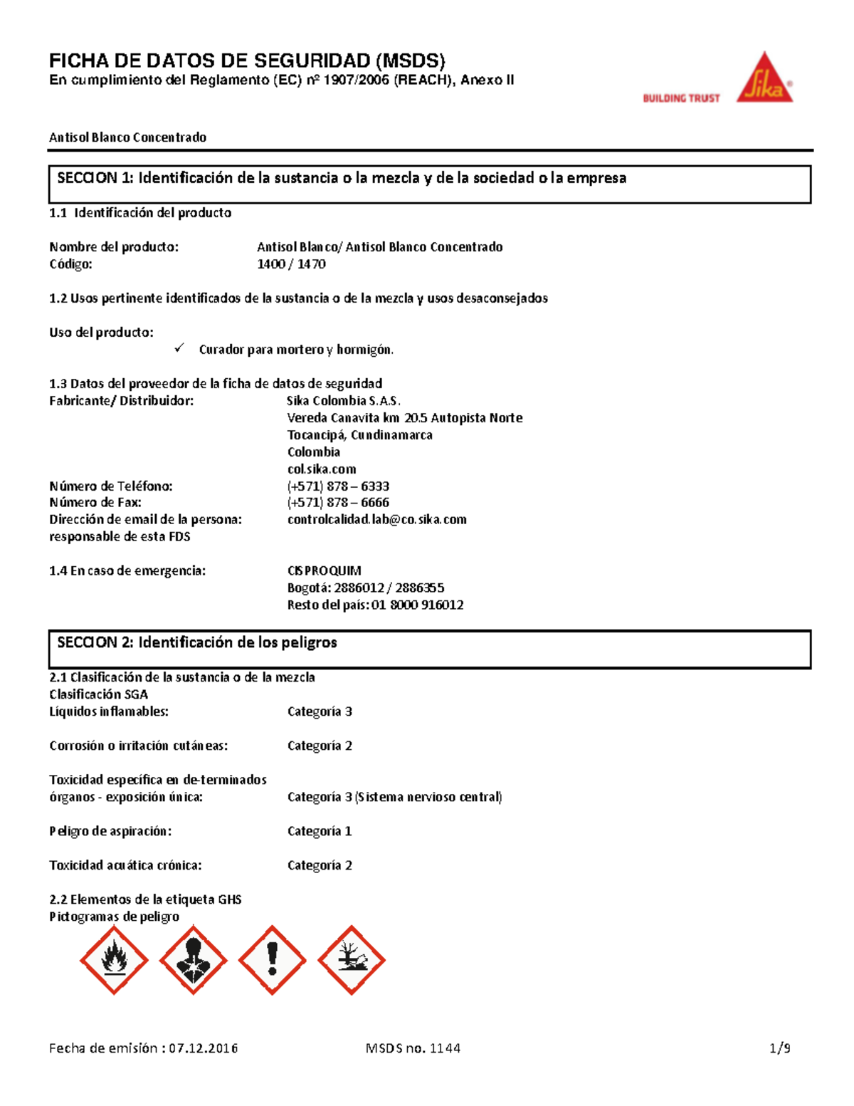 Antisol Blanco FDS - i58w4y - FICHA DE DATOS DE SEGURIDAD (MSDS) En ...