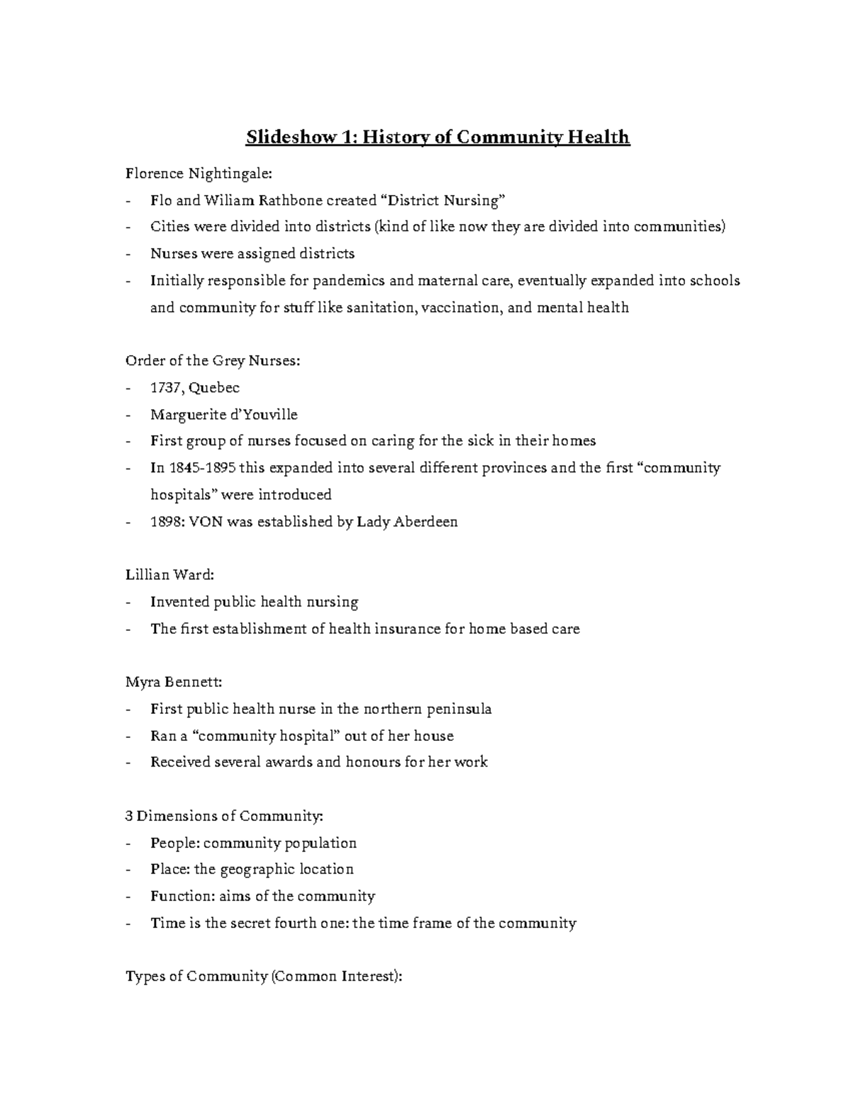 Community Midterm Lecture Notes Midterm 1 Slideshow 1 History Of