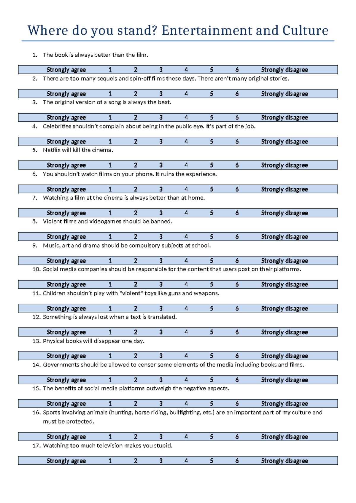 Where do you stand entertainment culture - Where do you stand ...