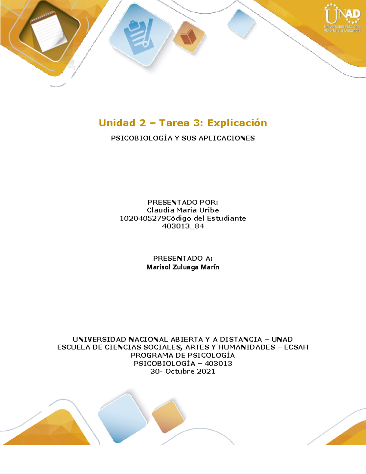 Unidad 2 - Tarea 3 -Estructura del Trabajo a Entregar - Unidad 2 ...