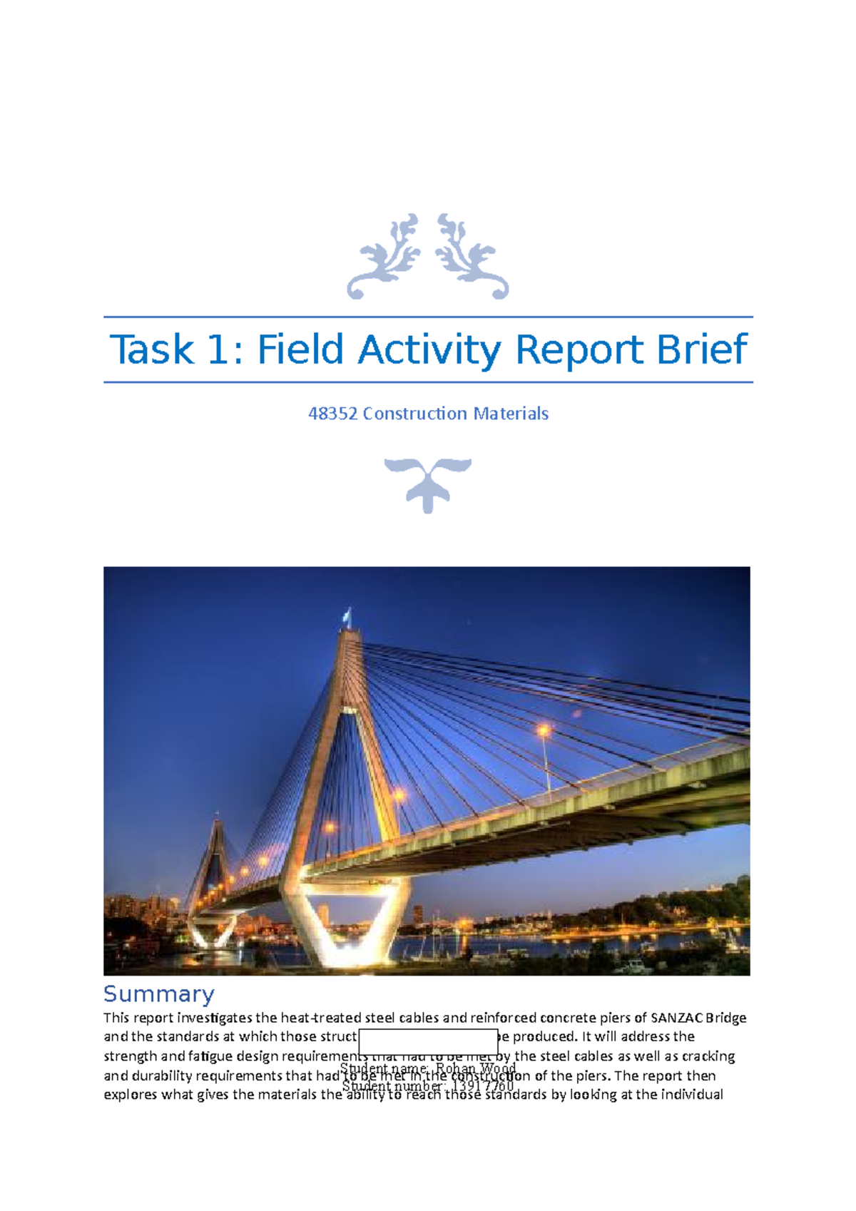 Construction Materials Ass#1 - Task 1: Field Activity Report Brief ...