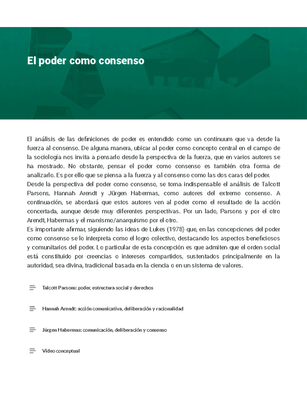 Cuarta lectura - Modulo 1 - El análisis de las definiciones de poder es ...