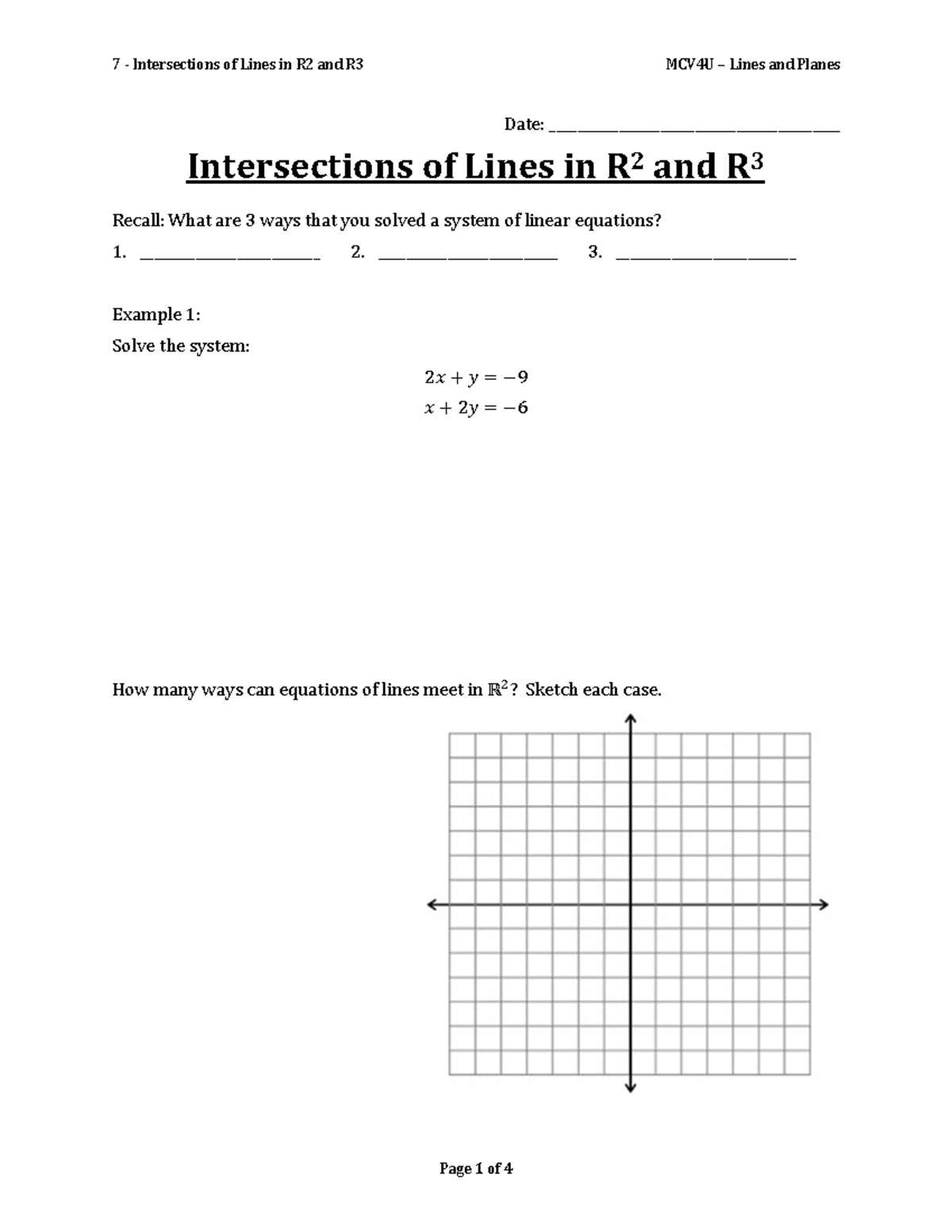 07 - Intersections of Lines in R2 and R3 - Date ...