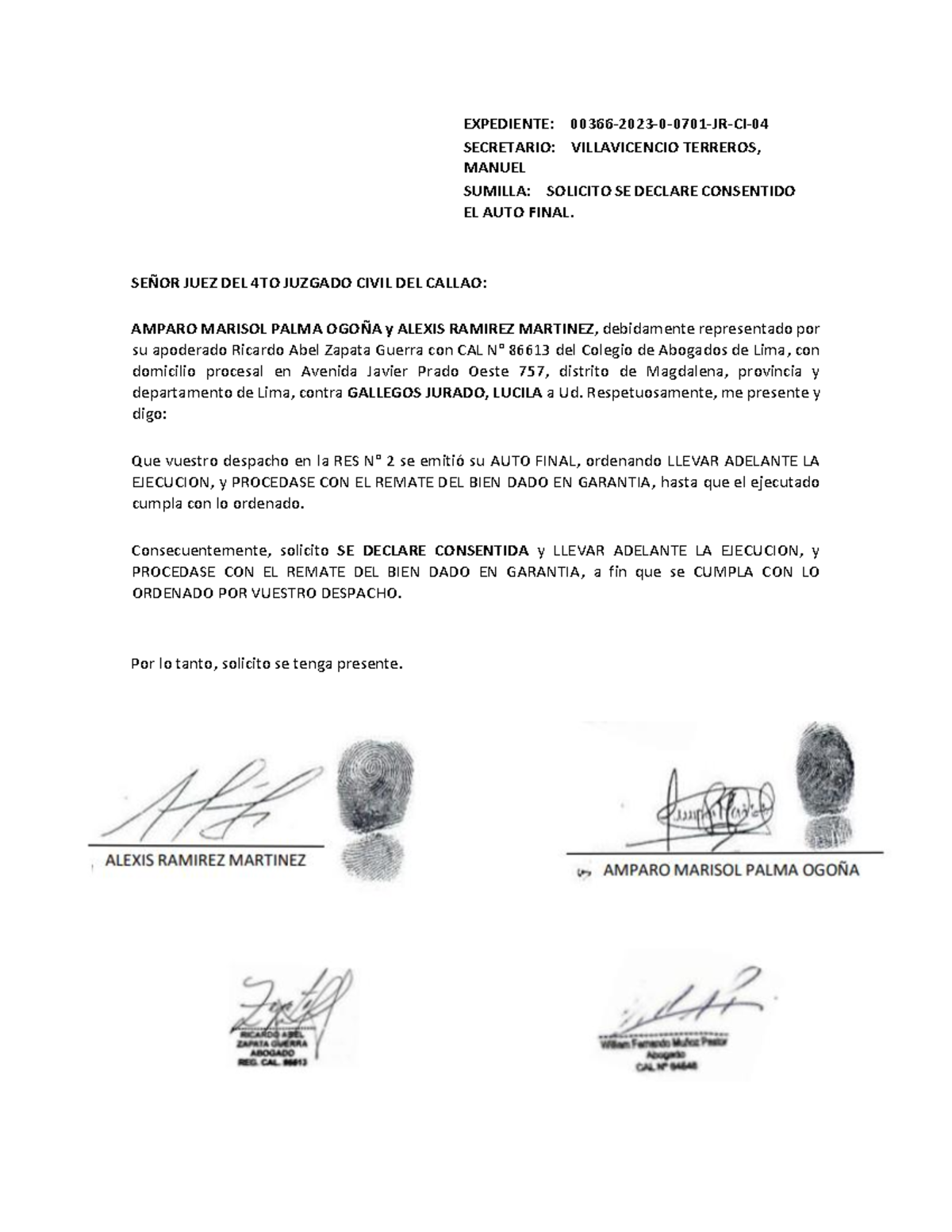 SE Delare Consentida - derecho - EXPEDIENTE: 00366-2023-0-0701-JR-CI ...