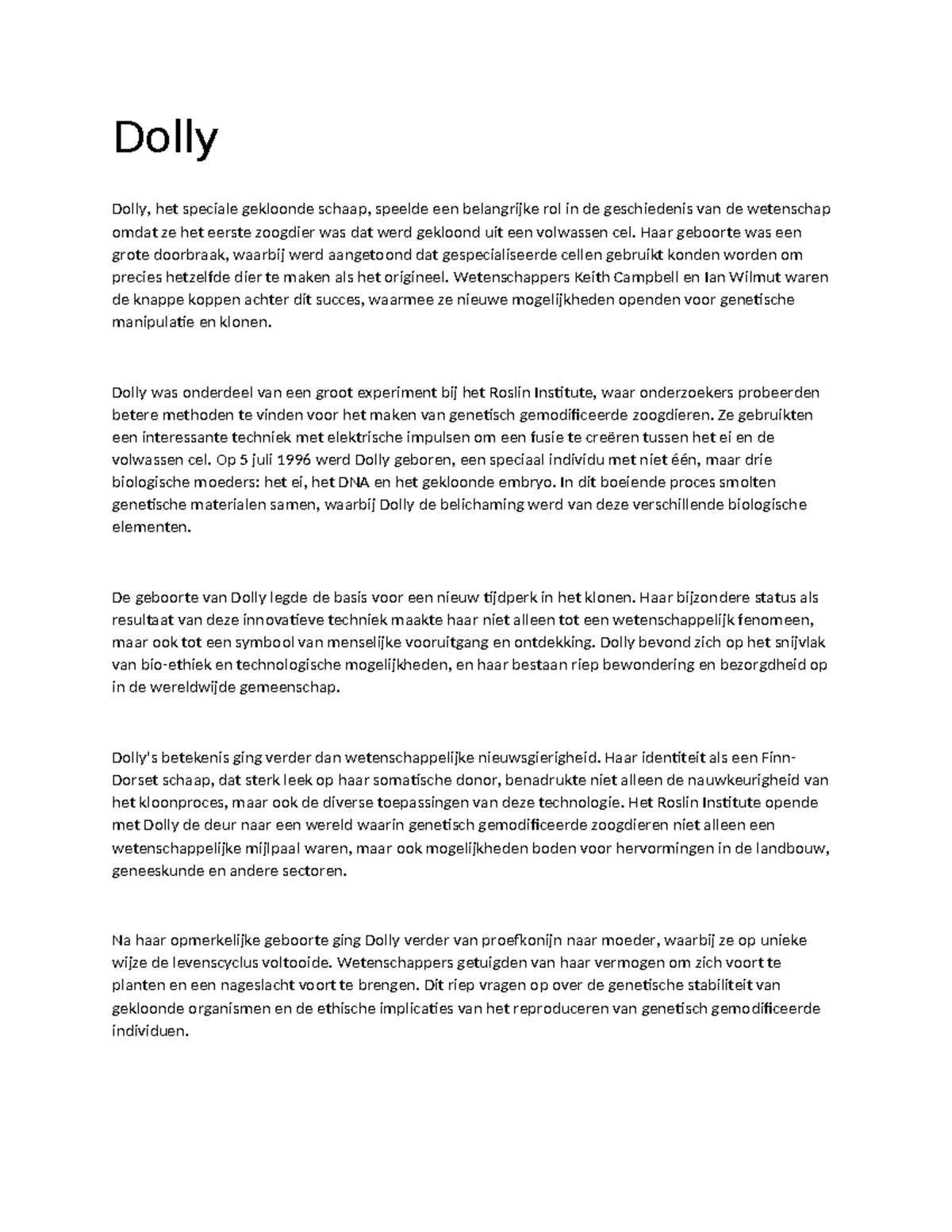 Dolly de gekloonde schap - Dolly Dolly, het speciale gekloonde schaap ...