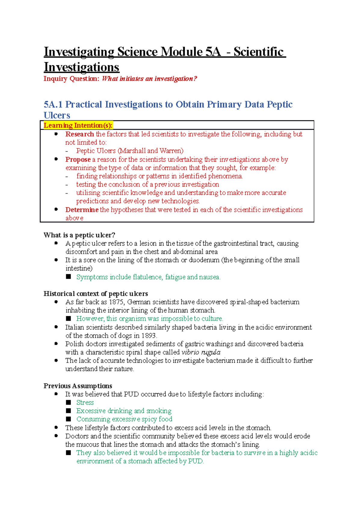 Investigating Science Module 5A - Scientific Investigations ...