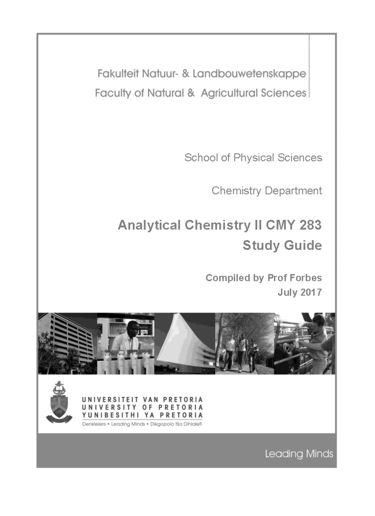 2017 CMY 283 Study guide - School of Physical Sciences Chemistry ...