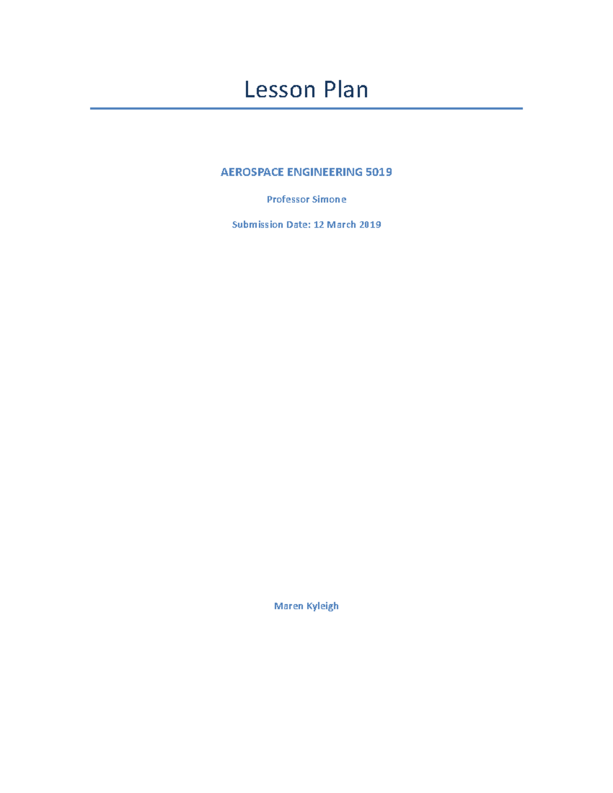Aerospace Engineering-5019-Lesson Plan - Lesson Plan AEROSPACE ...