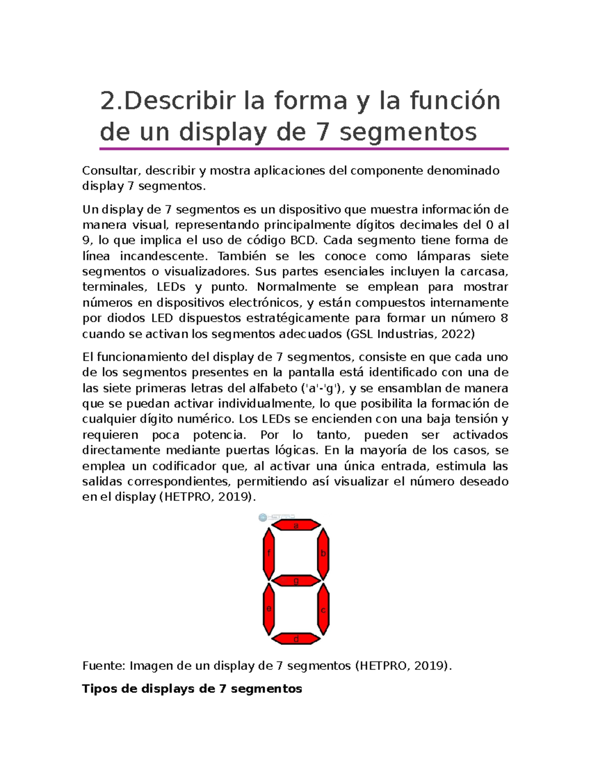 Display de 7 Segmentos - 2 la forma y la función de un display de 7 ...