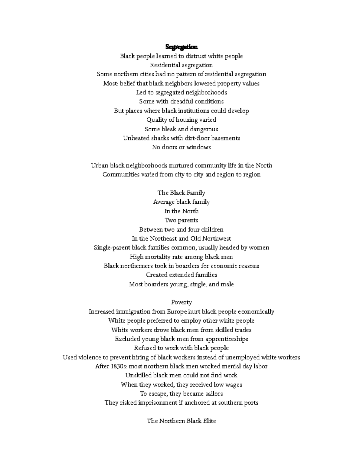 Free Black people of Antebellum Part 2 (study Guide) - Segregation ...