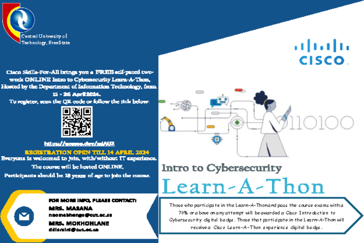 Cybersecurity Poster - ITS316C - Central University of Technology, Free ...
