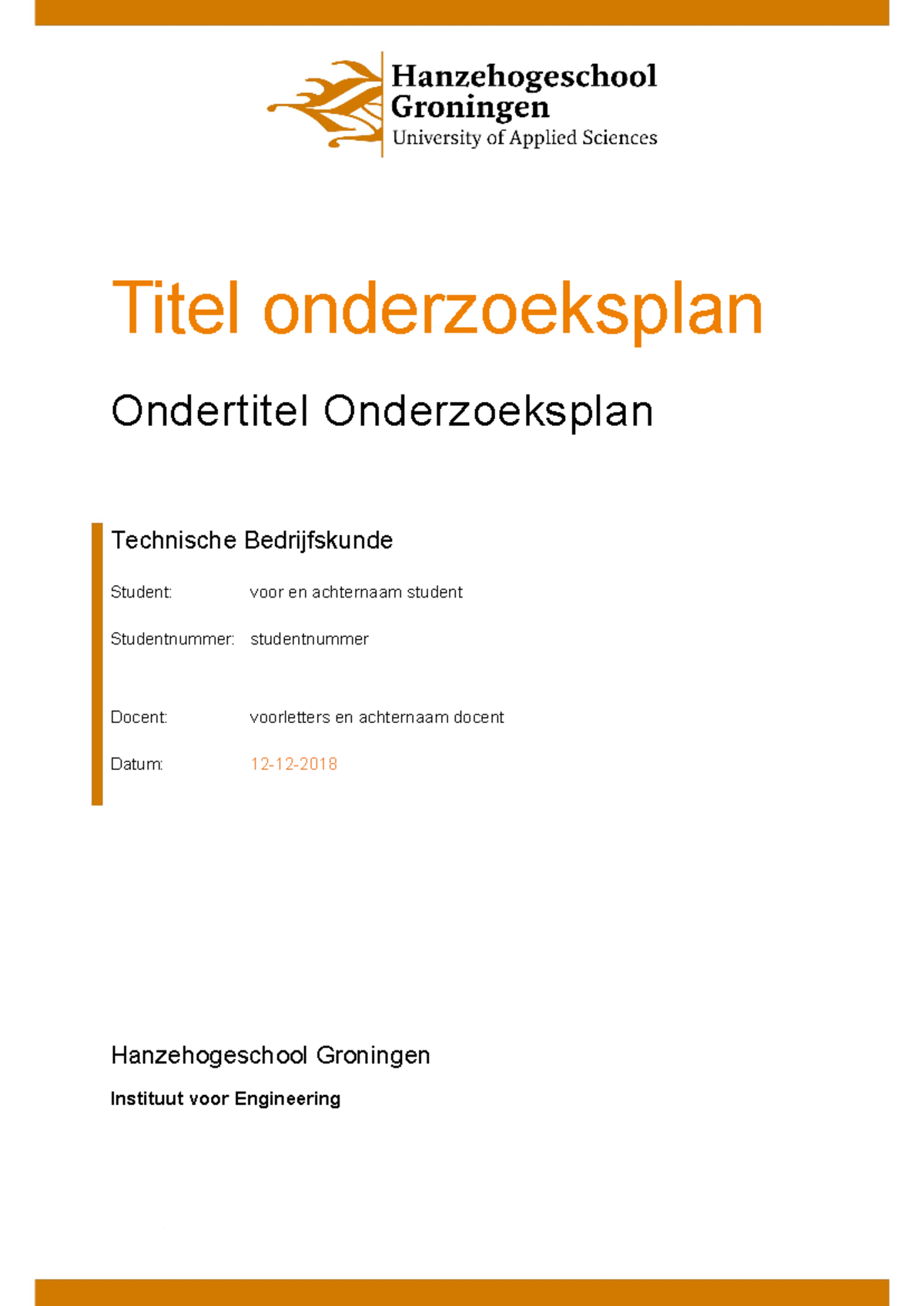 Format onderzoeksplan versie 2018 1212 - Titel onderzoeksplan ...