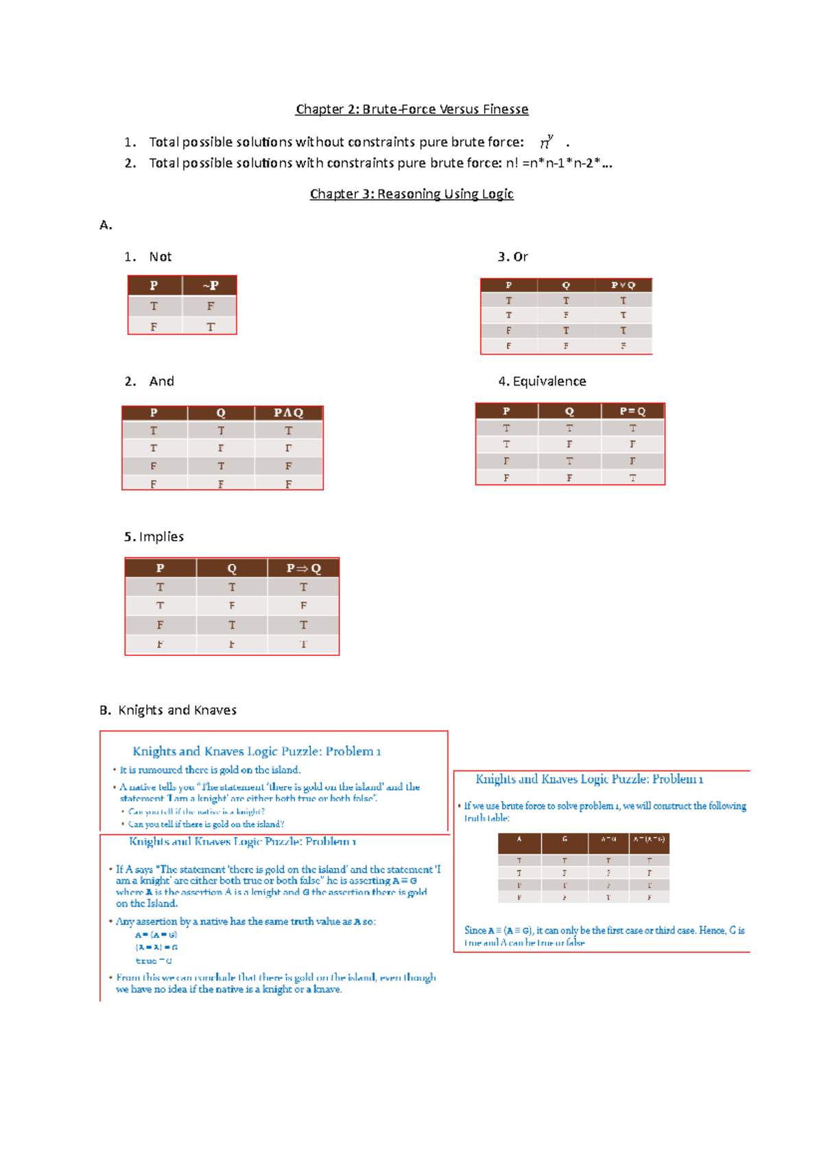 Self Notes - Summary CS Problem Solving - Chapter 2: Brute-Force Versus ...