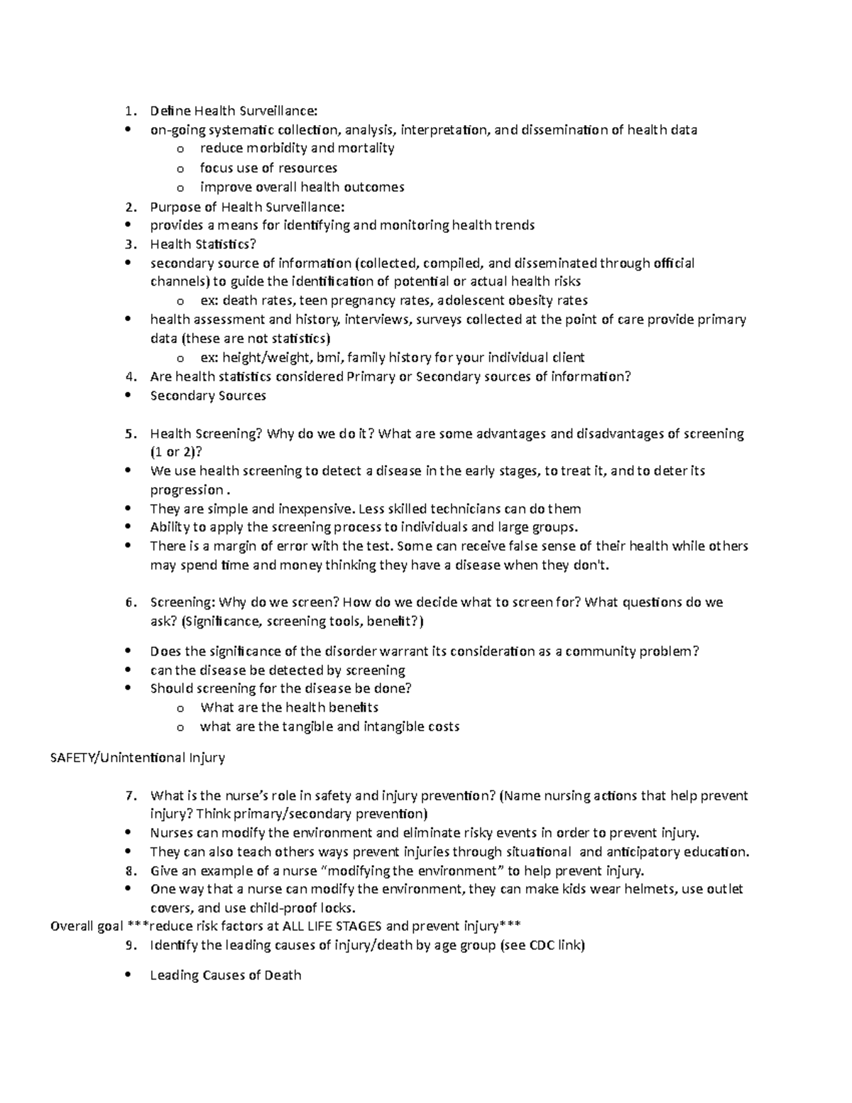 Todayupload 3803 - Guided questions - Define Health Surveillance: on ...