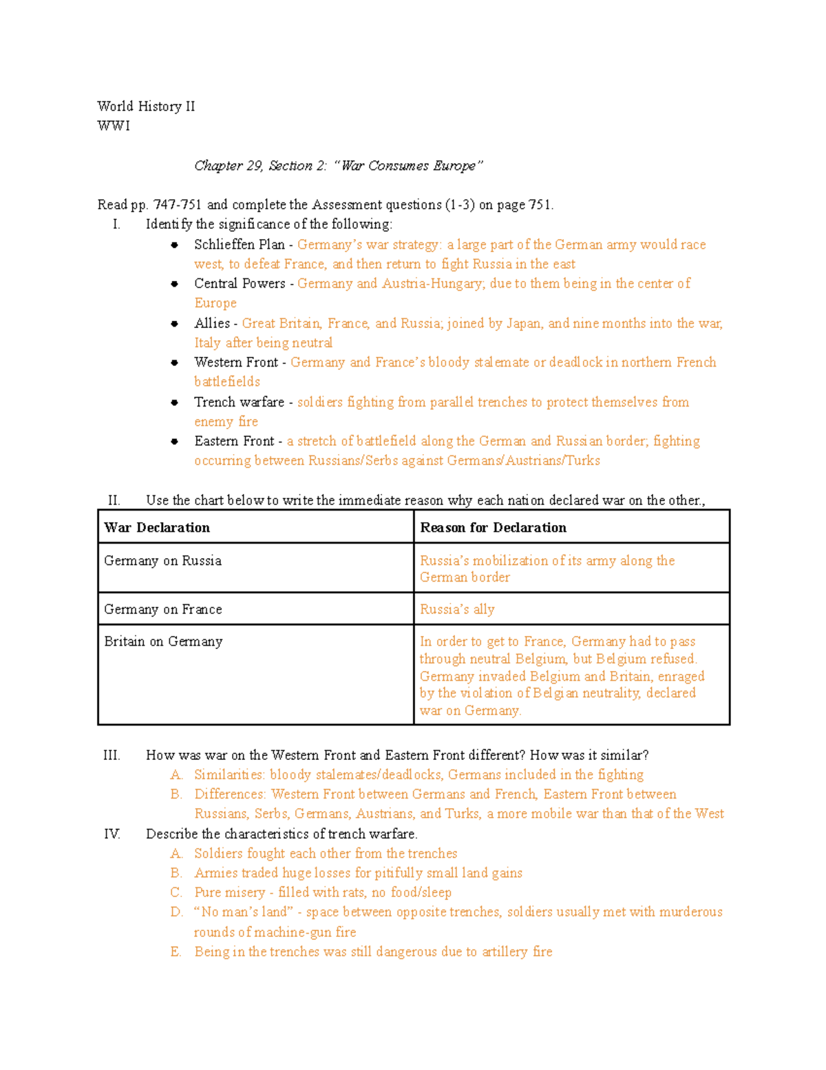 World History Patterns of Interaction - 29.2 Notes - War Consumes ...