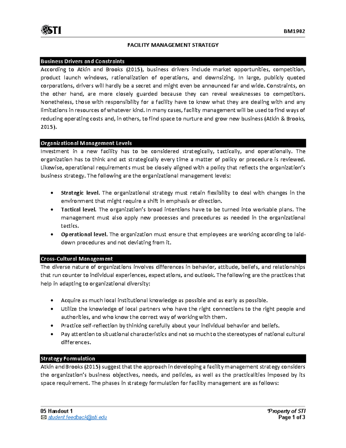 FMHO1 - handouts - Total Quality Management - PUP - Studocu