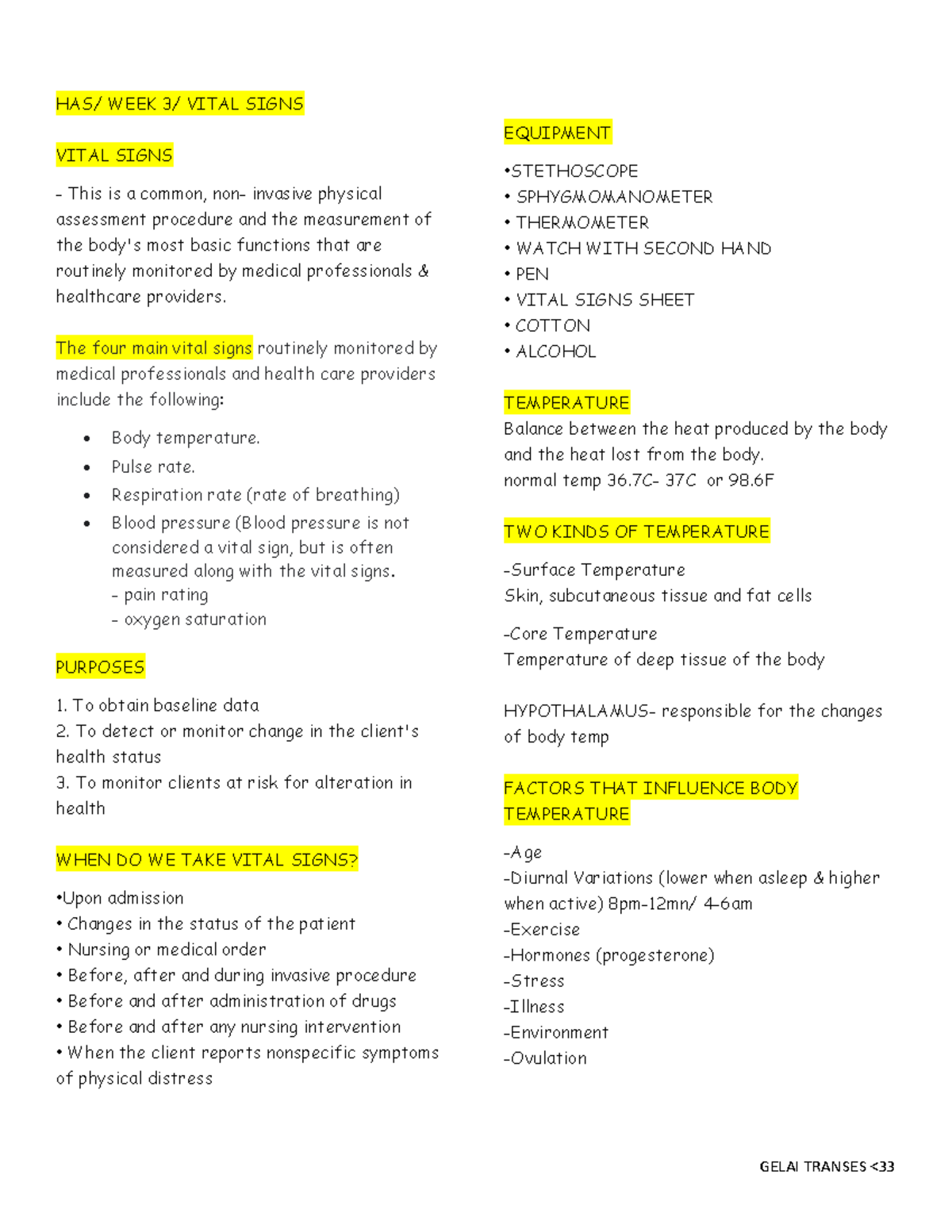 HAS-WEEK-3- Vital- Signs - HAS/ WEEK 3/ VITAL SIGNS VITAL SIGNS This is ...