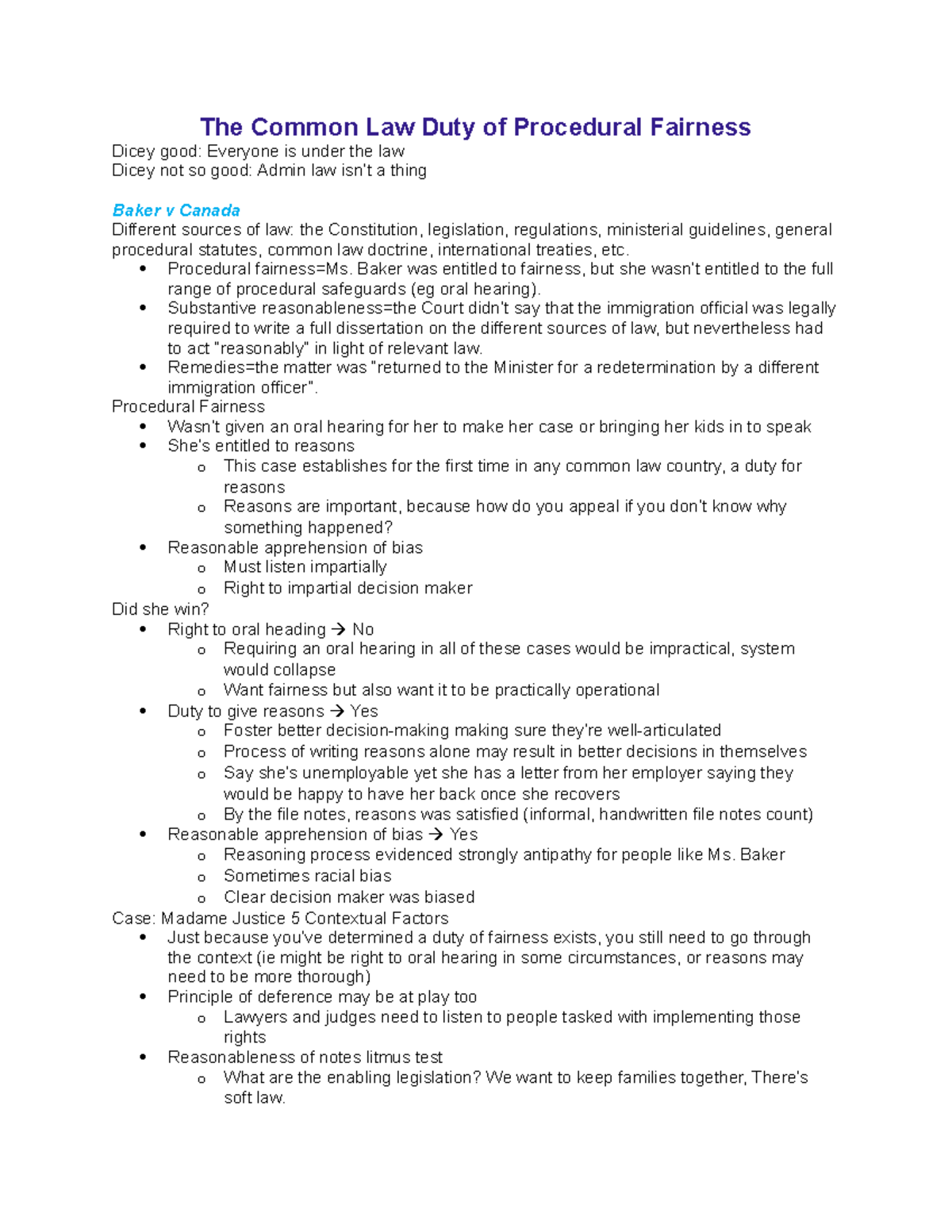 The Common Law Duty of Procedural Fairness - Procedural fairness=Ms ...
