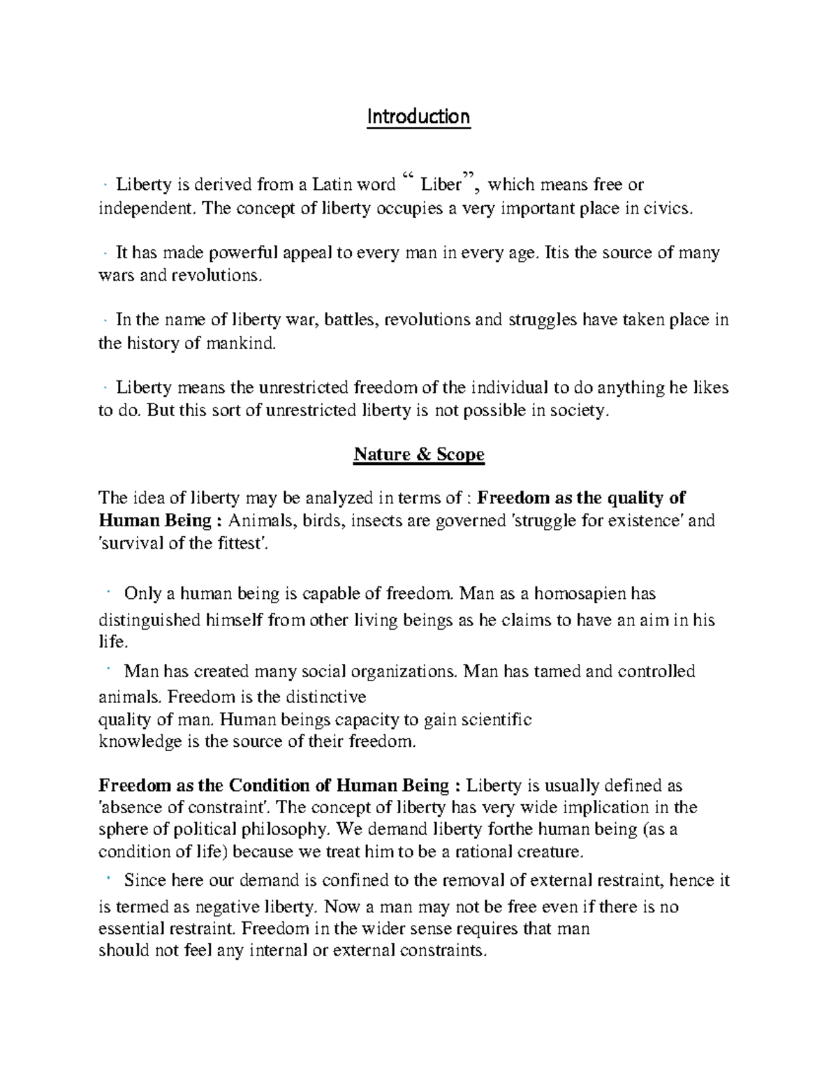 E Resourse G 0 3 5E5F2FE762EF4 - Introduction Liberty is derived from a ...