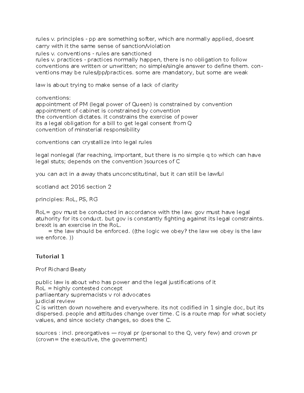 Public Law - ####### rules v. principles - pp are something softer ...