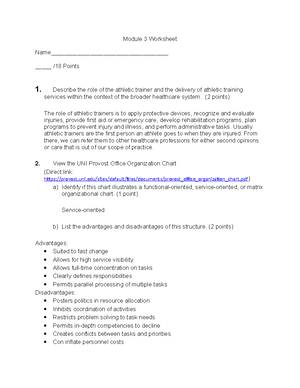 Module 5 Worksheet - completed assignment - Module 5 Worksheet Name ...