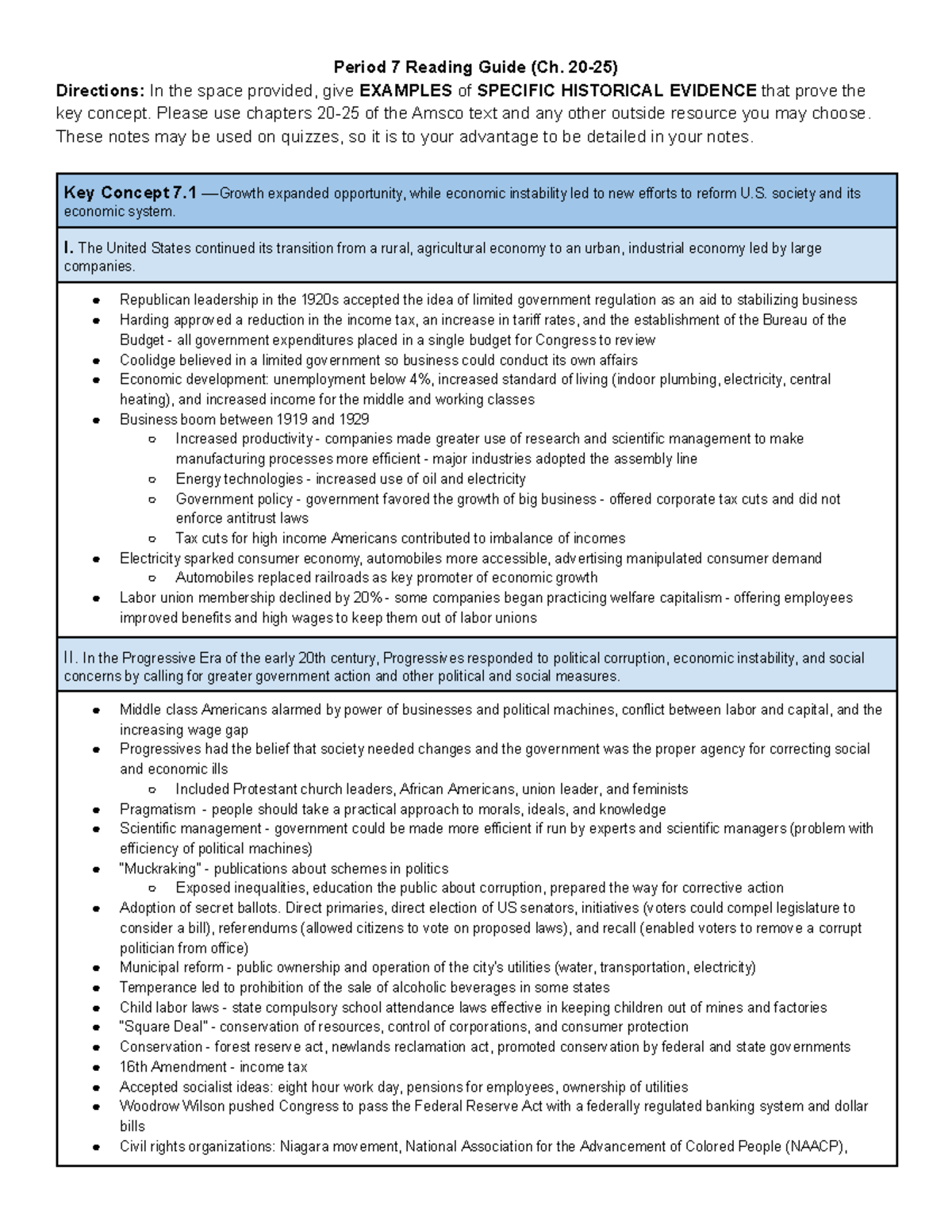 Period 7 Reading Guide (Ch. 20-25) - Period 7 Reading Guide (Ch. 20-25 ...
