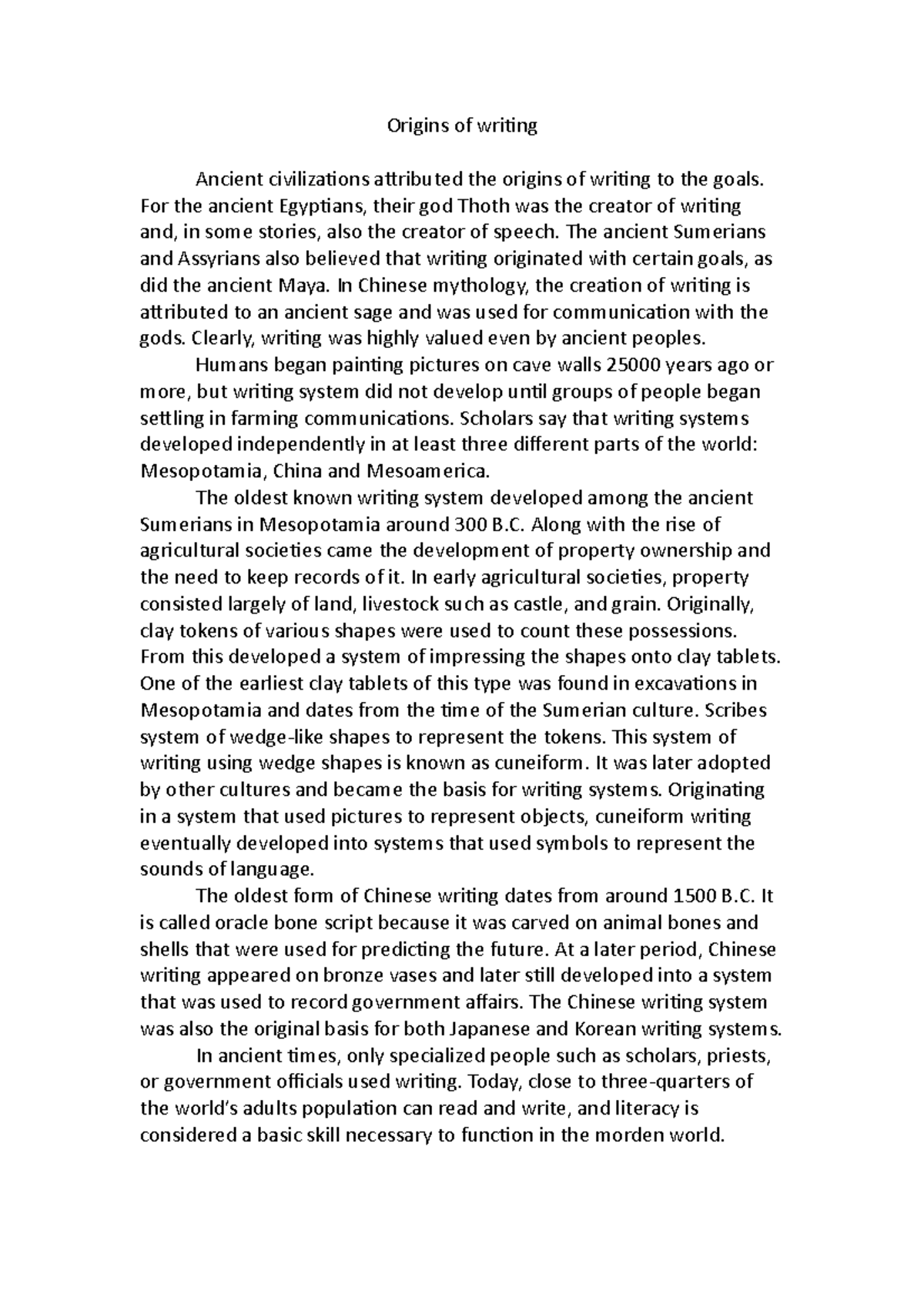 Origins of writing - there is nothing - Origins of writing Ancient ...