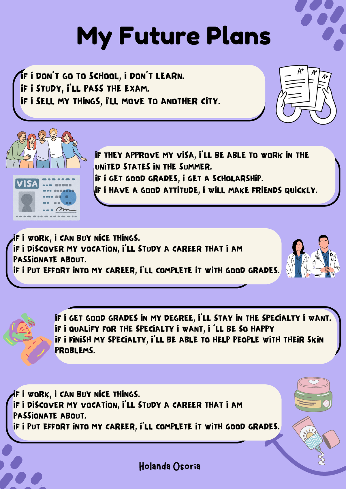 My future plans - IF I DON ́T GO TO SCHOOL, I DON ́T LEARN. IF I STUDY ...