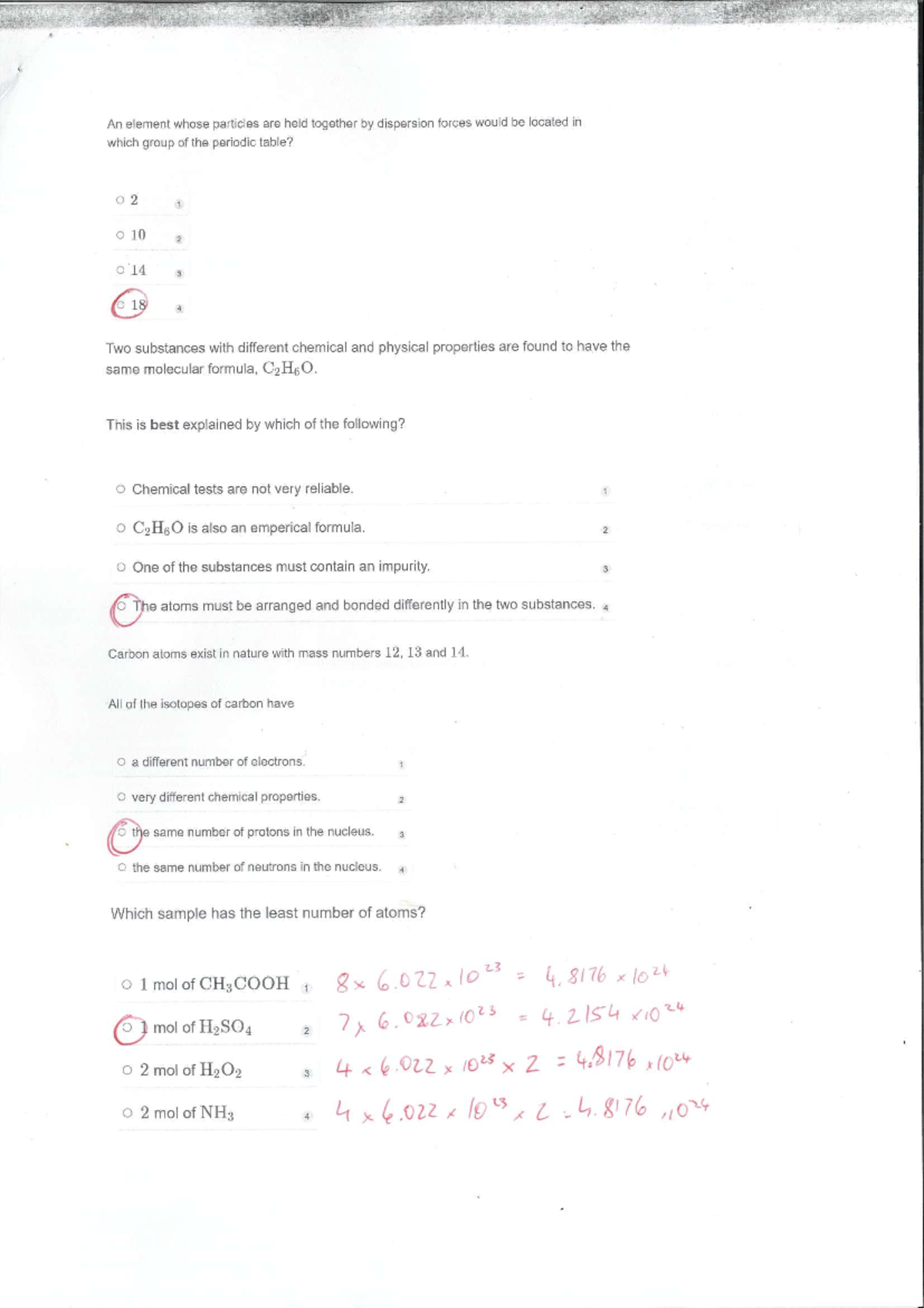 Practice exam Answers (Unit 1 and 2 collated from Ed Perfect) - 1022SCG ...