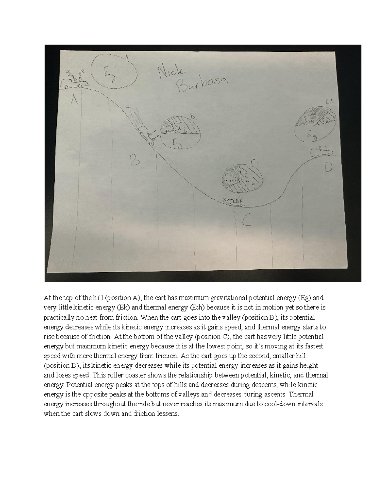 Project Modeling Conservation of Energy - At the top of the hill ...